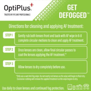 OptiPlus Anti Fog Pre-Moistened Cleaning Wipes for Glasses, Screens, Lenses - Quick-Dry, Scratch-Free, 100 Count