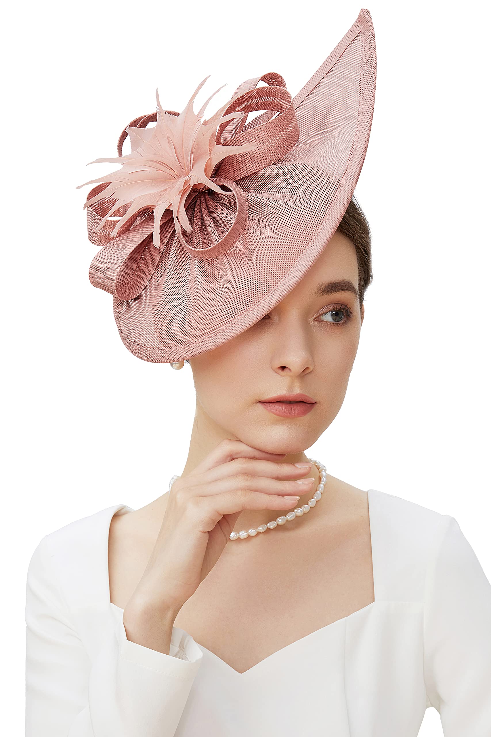 BABEYOND Tea Party Fascinator Hat for Women Kentucky Headwear Derby Pillbox Church Hat for Cocktail Wedding