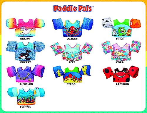 Body Glove Paddle Pals Learn to Swim Life Vest, One Size 33-55 LBS, Octo Drummer