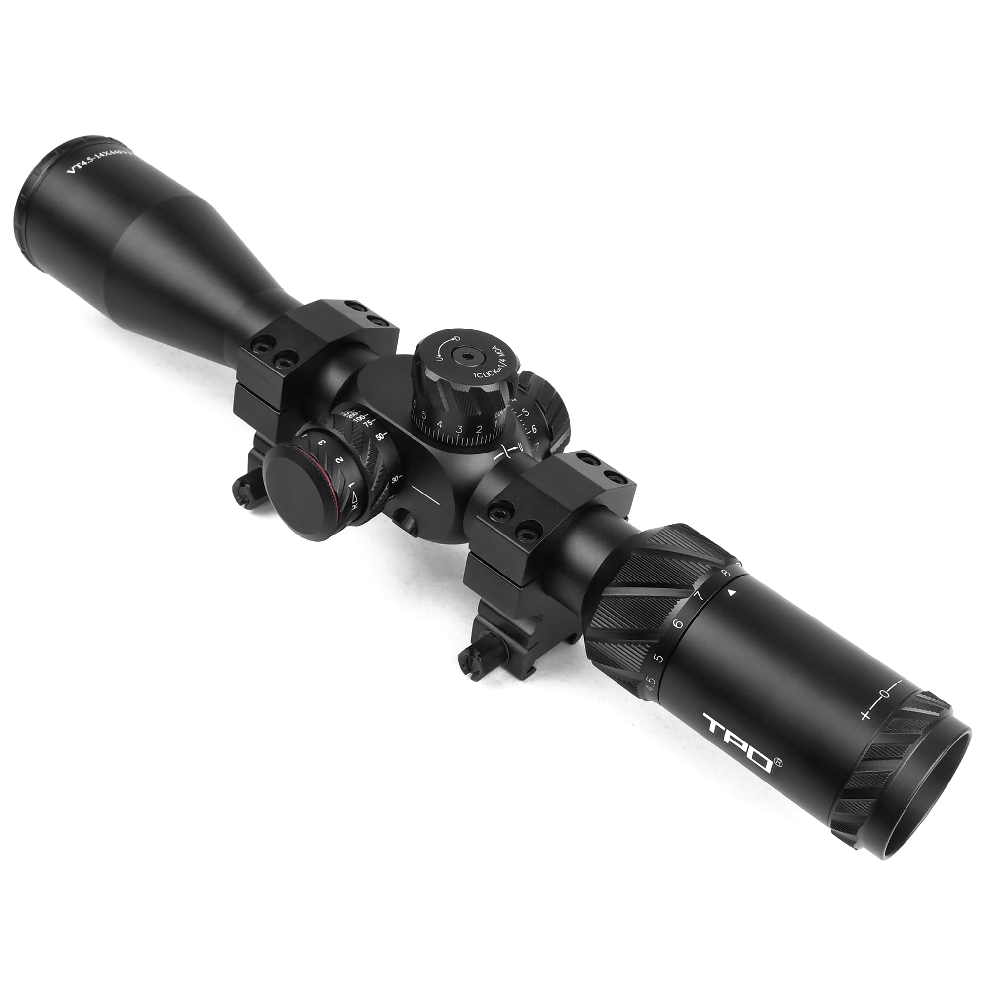 Sniper VT4.5-14x44FFP First Focal Plane (FFP) Rifle Scope 30mm Tube with Red/Green Illuminated MOA Reticle