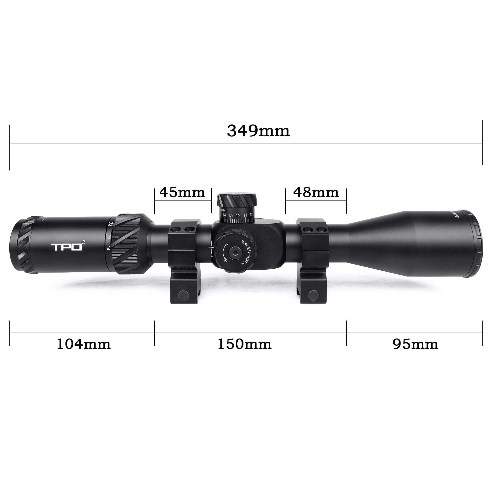 Sniper VT4.5-14x44FFP First Focal Plane (FFP) Rifle Scope 30mm Tube with Red/Green Illuminated MOA Reticle