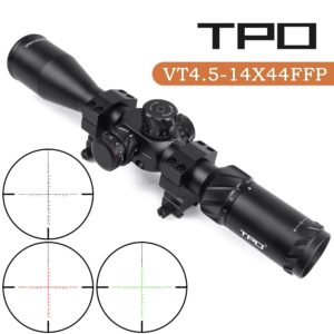 Sniper VT4.5-14x44FFP First Focal Plane (FFP) Rifle Scope 30mm Tube with Red/Green Illuminated MOA Reticle