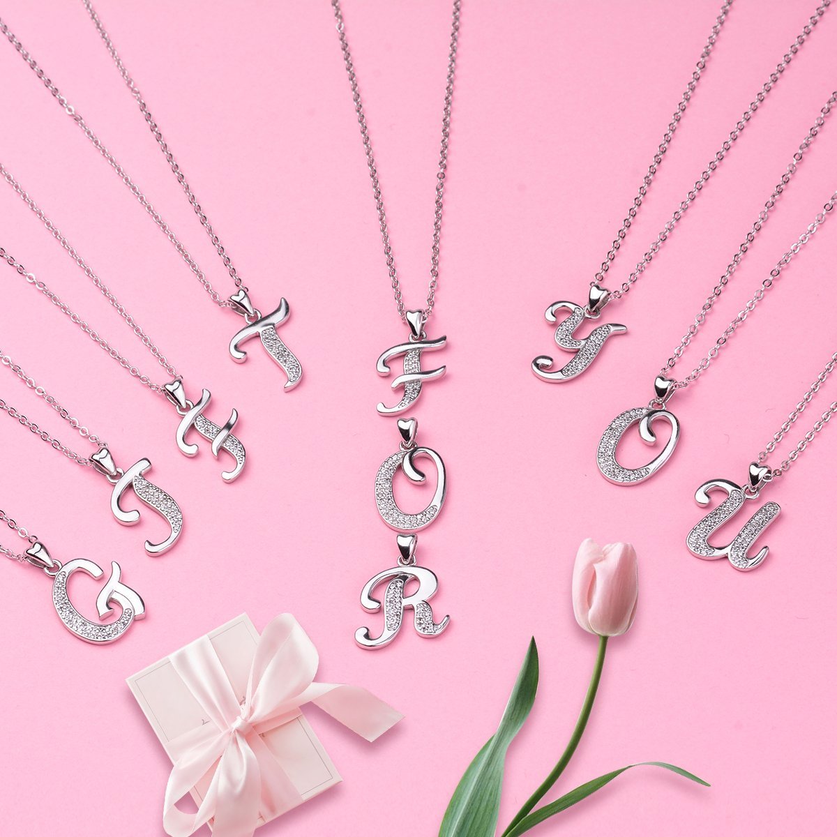 AEONSLOVE B Initial Necklace Sterling Silver Letter B Necklace Alphabet Pendant Cadena de Plata 925 Para Mujer with Cubic Zirconia Letter Jewelry Gifts for Women Daughter Mother Teen Wife Aunt Sister