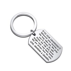 to our grandson keychain grandson gifts from grandparents grandson graduation gifts birthday gifts enjoy the ride and never forget your way back home