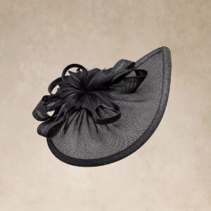 BABEYOND Tea Party Fascinator Hat for Women Kentucky Headwear Derby Pillbox Church Hat for Cocktail Wedding A-Black