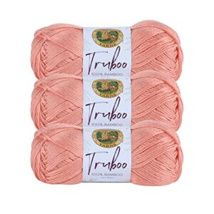 (3 pack) lion brand yarn truboo yarn, coral