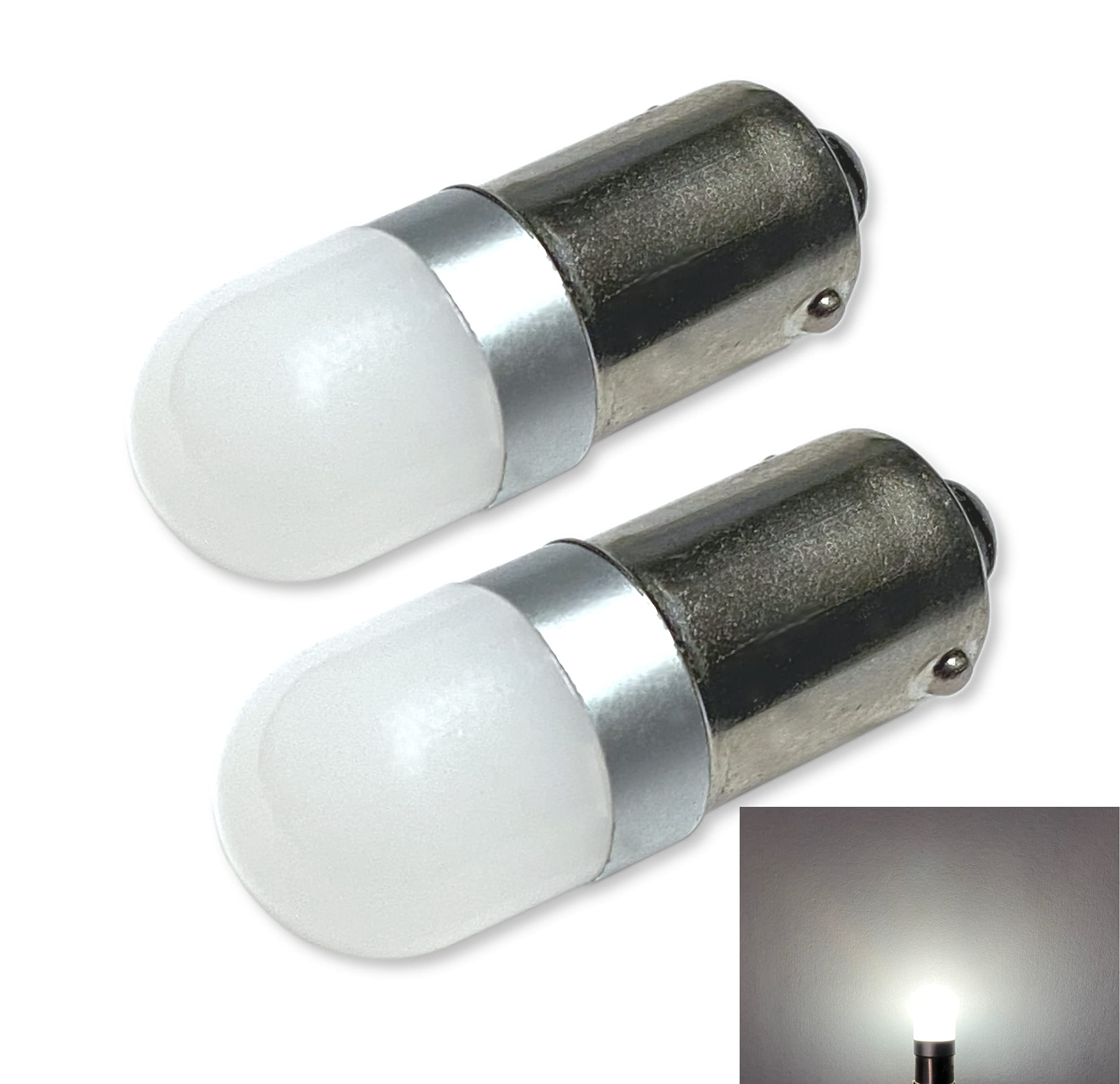 #1813, 1816 Miniature Bayonet Bulb LED Replacement | 12/14-Volt | Ba9s Base | Bulb Shape: T10 and T3 1/4 | Replaces Bulb Numbers: 1813 1815 1816 1893 1898 756 and Others (2-Pack; Bright White)