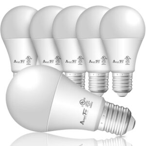 ameritop a19 led light bulbs- 6 pack, efficient 14w(100w equivalent) 1600 lumens general lighting bulbs, ul listed, non-dimmable, e26 standard base (5000k daylight)