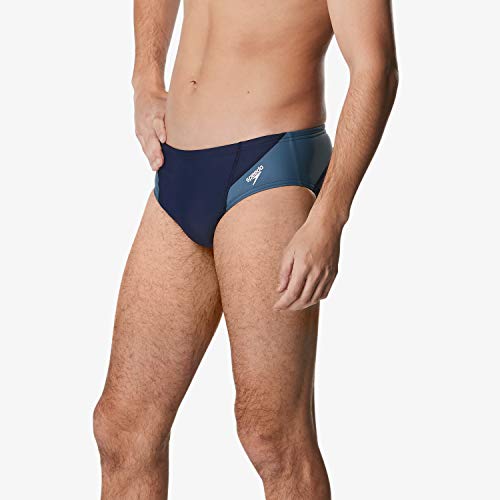 Speedo Men's Swimsuit Brief PowerFlex Eco Revolve Splice Team Colors