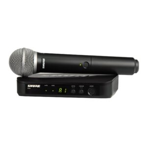 shure blx24/pg58 uhf wireless microphone system - perfect for church, karaoke, vocals - 14-hour battery life, 300 ft range | includes pg58 handheld vocal mic, single channel receiver | h11 band