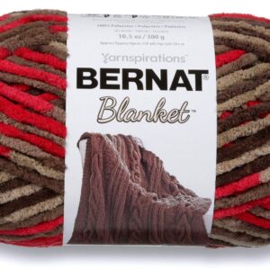 Bernat Blanket Yarn - Big Ball (10.5 oz) - 2 Pack with Patterns (Raspberry Trifle)