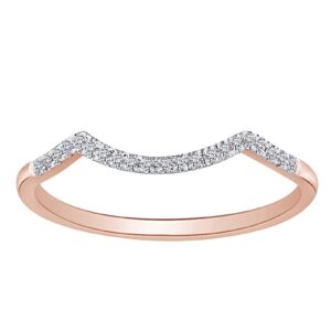 AFFY 0.25 Carat (Cttw) Round White Natural Diamond Pear Frame Infinity Split Shank Engagement Wedding Bridal Ring Set In 10k Solid Rose Gold (I-J Color, I2-I3 Clarity, 1/4 CT) Ring Size-5