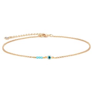 beneige cute turquoise evil eye choker necklace for women,14k gold plated dainty shimmery delicate fashion choker necklace jewelry gift for women