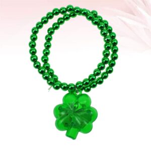 TENDYCOCO Green Beads Bracelet St Patricks Day Bracelet Jewelry Irish Party Accessories St. Patricks Day Party Supplies Four Leaf Bracelet Led Glowing Bracelet Four Leaf Crete