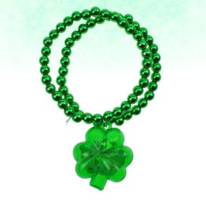 TENDYCOCO Green Beads Bracelet St Patricks Day Bracelet Jewelry Irish Party Accessories St. Patricks Day Party Supplies Four Leaf Bracelet Led Glowing Bracelet Four Leaf Crete