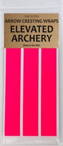 elevated archery small diameter arrow cresting wraps for carbon shafts - pack of 12 (neon pink, 4")