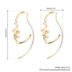 HZJCC Hollowed out face drop earrings for women gold plated punk earrings Jewelry (Gold)…