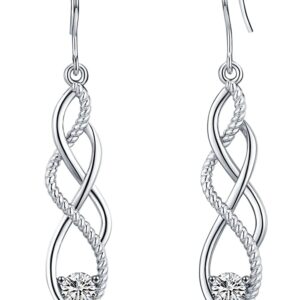 Celtic Knot Drop Earrings, Sterling Silver Dangle Earring for Women