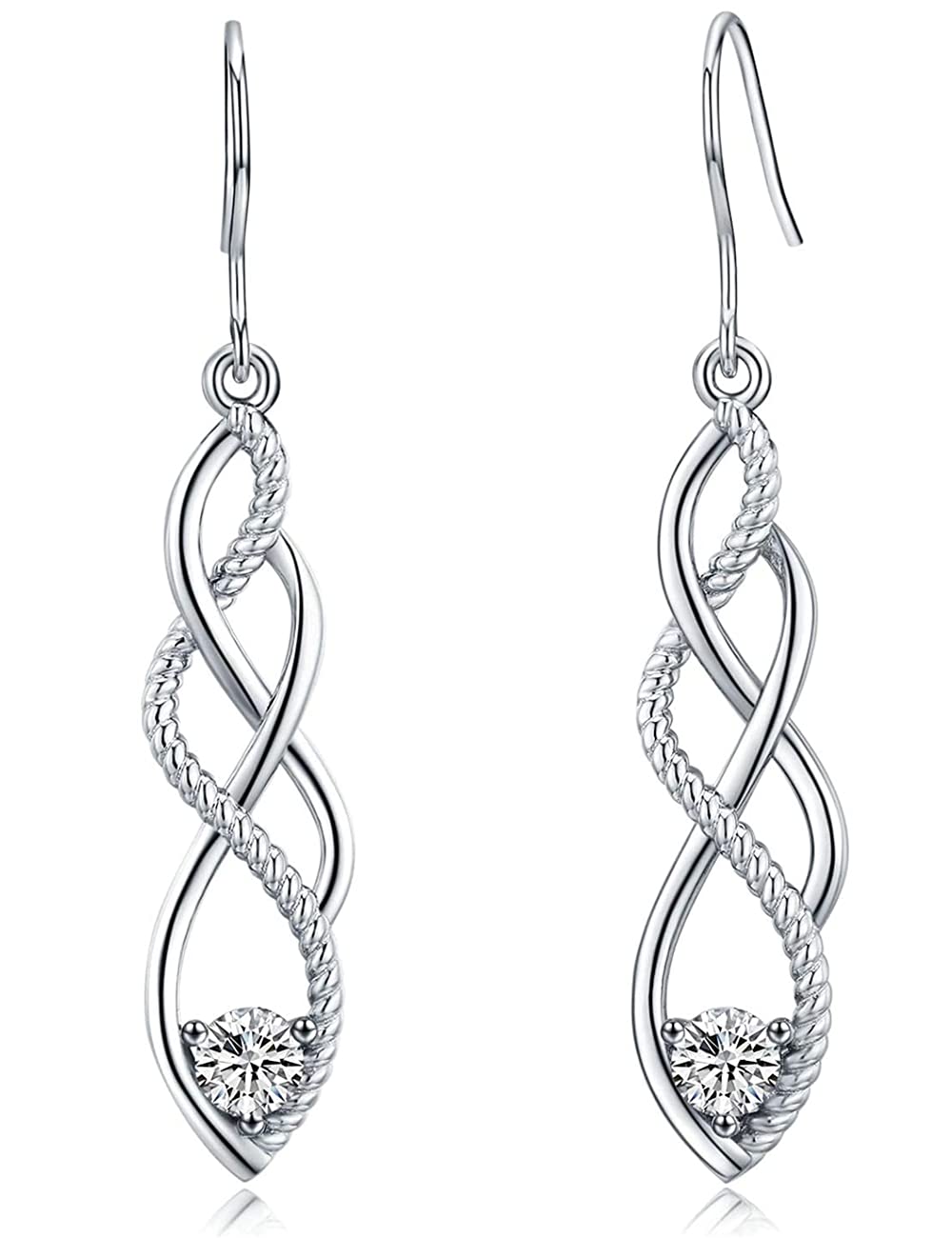 Celtic Knot Drop Earrings, Sterling Silver Dangle Earring for Women