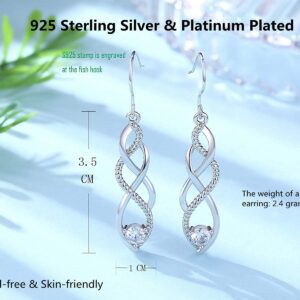 Celtic Knot Drop Earrings, Sterling Silver Dangle Earring for Women