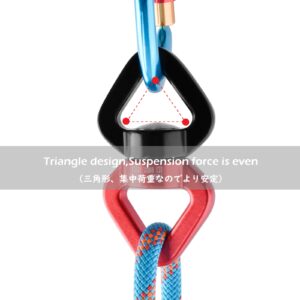 TRIWONDER Swing Swivel 30KN Micro Rotator Safety Rotational Device Hanging Accessory for Rock Climbing, Hanging Hammock, Web Tree Swing, Aerial Dance, Children's Swing Spinner Hanger (Red & Black)