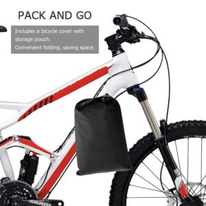 Maveek Bycicle Cover for 2 Bikes Waterproof Cycle Dirt Bike Outdoor Rain Dust Snow Water Wind Sun Resistant UV Protection Winter Summer Cold All Weather Indoor Garage Storage Road Mountain Bike