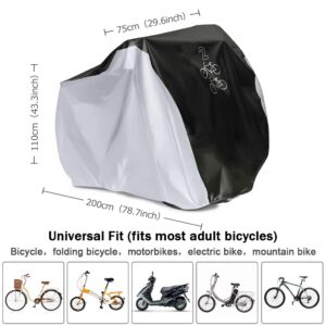 Maveek Bycicle Cover for 2 Bikes Waterproof Cycle Dirt Bike Outdoor Rain Dust Snow Water Wind Sun Resistant UV Protection Winter Summer Cold All Weather Indoor Garage Storage Road Mountain Bike