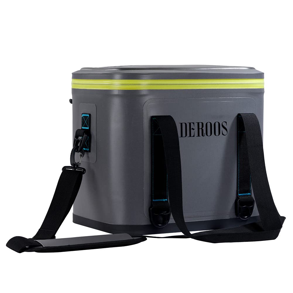 DEROOS Soft Cooler 35 Cans,3 Days Ice Life,Waterproof Portable Large Cooler Bag Soft Sided Cooler,Leak-Proof Zipper Insulated Soft Cooler Bag for Picnic, Camping, Hiking, Fishing, Beach, Outdoor