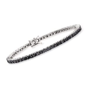 ross-simons 5.00 ct. t.w. black diamond tennis bracelet in sterling silver. 7 inches