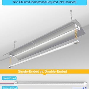 Sunco 50 Pack T8 LED Tubes 4FT Fluorescent Replacement, 48 Inch, 18W, 2200LM, 6000K Daylight Deluxe, Single Ended Power, Type B, Ballast Bypass, Clear Lens UL