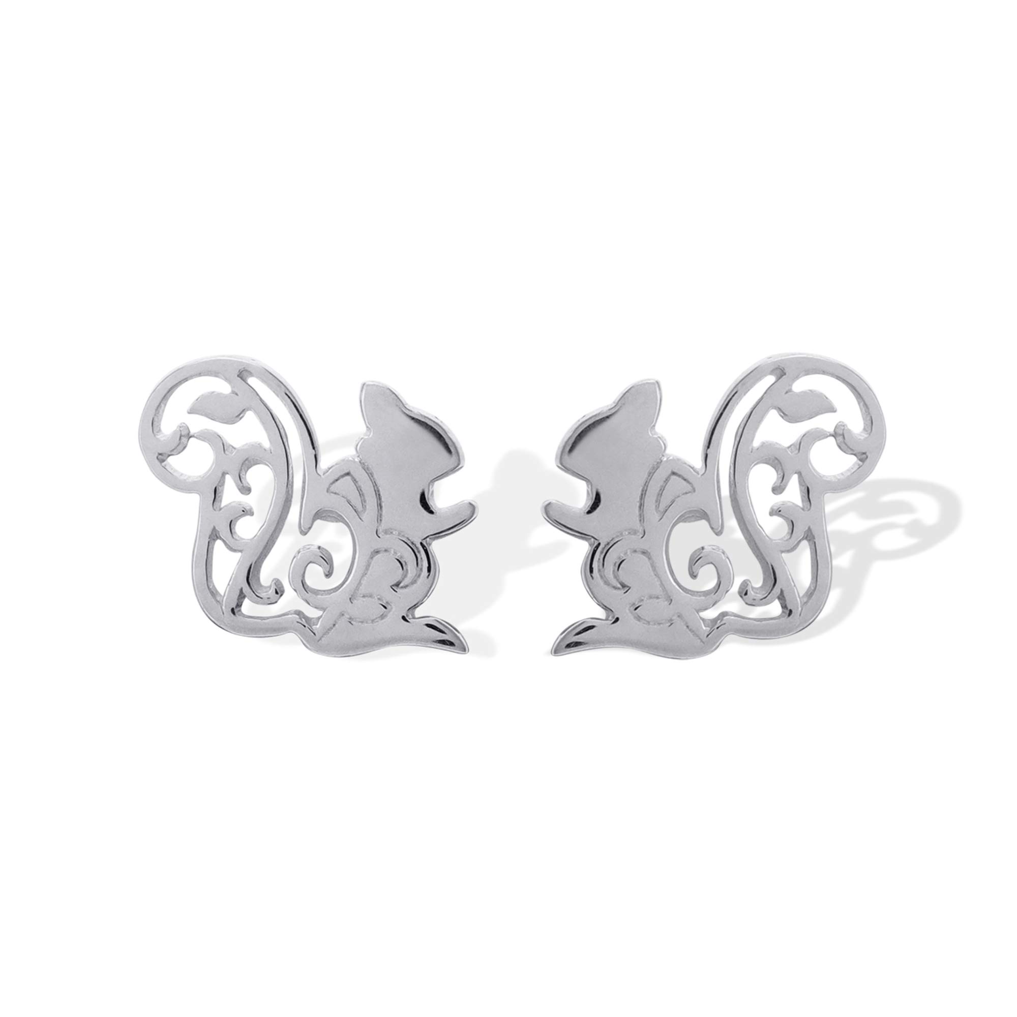 Boma Jewelry Sterling Silver Squirrel Chipmunk Stud Earrings