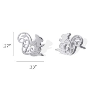 Boma Jewelry Sterling Silver Squirrel Chipmunk Stud Earrings