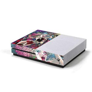 skinit decal gaming skin compatible with xbox one s console - officially licensed warner bros colorful harley quinn design