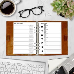 A5 Food Journal Planner Insert Refill, 5.83″ x 8.27″, Fits 6-Rings Binders - Filofax, LV GM, Moterm, Choice of Quantity