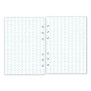 a5 hexagon graph paper planner insert refill, 5.83″ x 8.27″, fits 6-rings binders - filofax, lv gm, moterm, choice of quantity