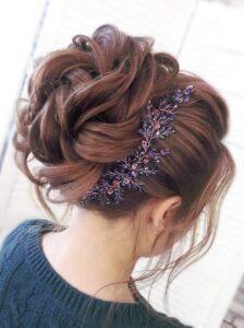 denifery purple wedding hair piece purple hair vine bridal silver jewelry headpiece wedding hair accessories