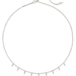 Kendra Scott Addison Adjustable Length Choker Necklace for Women, Fashion Jewelry, Rhodium-Plated