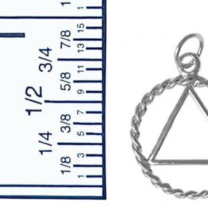 Alcoholics Anonymous (AA) Symbol - Sterling Silver, Twist Wire Style AA Pendant