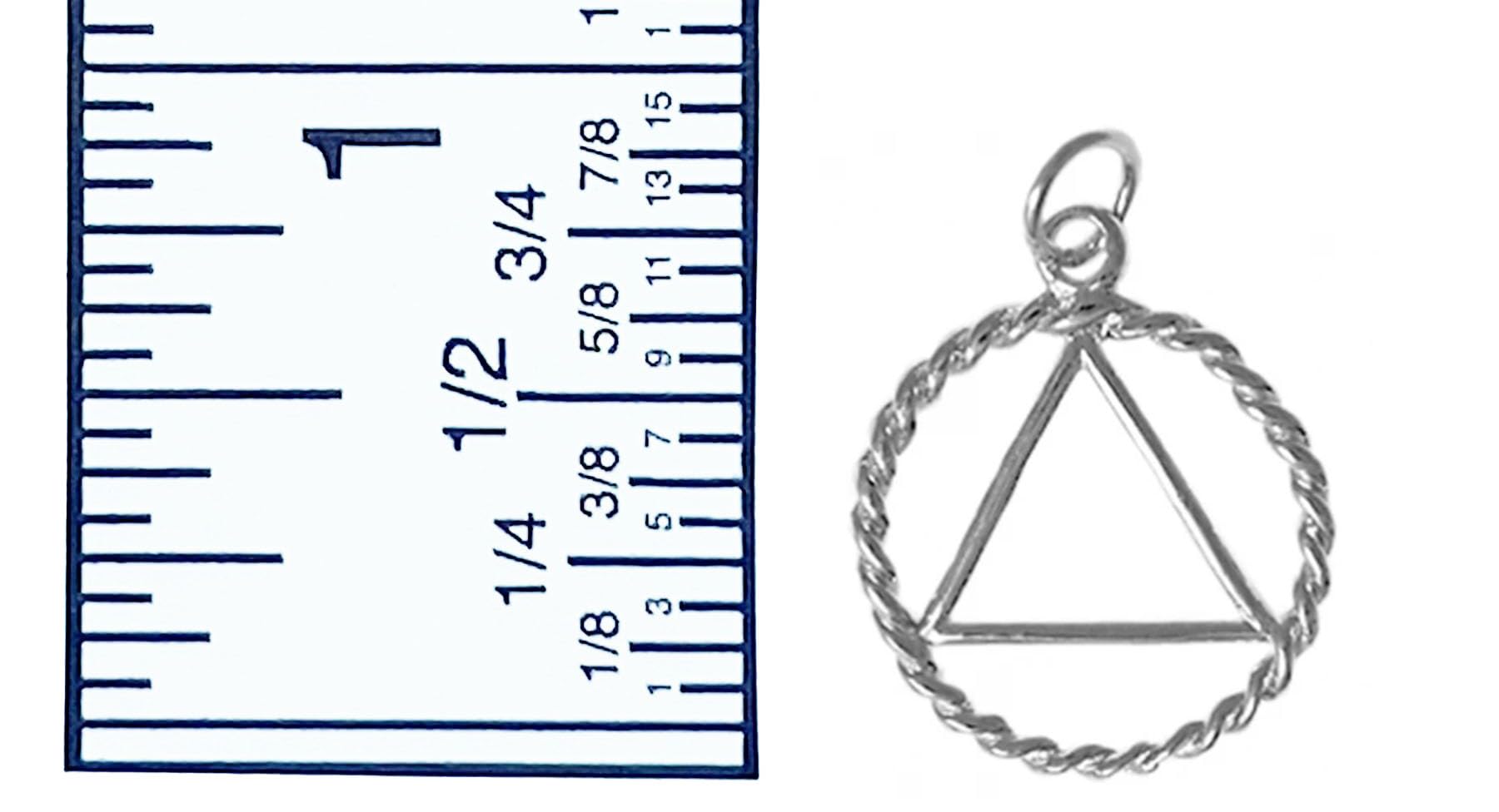 Alcoholics Anonymous (AA) Symbol - Sterling Silver, Twist Wire Style AA Pendant