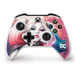 skinit decal gaming skin compatible with xbox one s controller - officially licensed warner bros harley quinn animated design