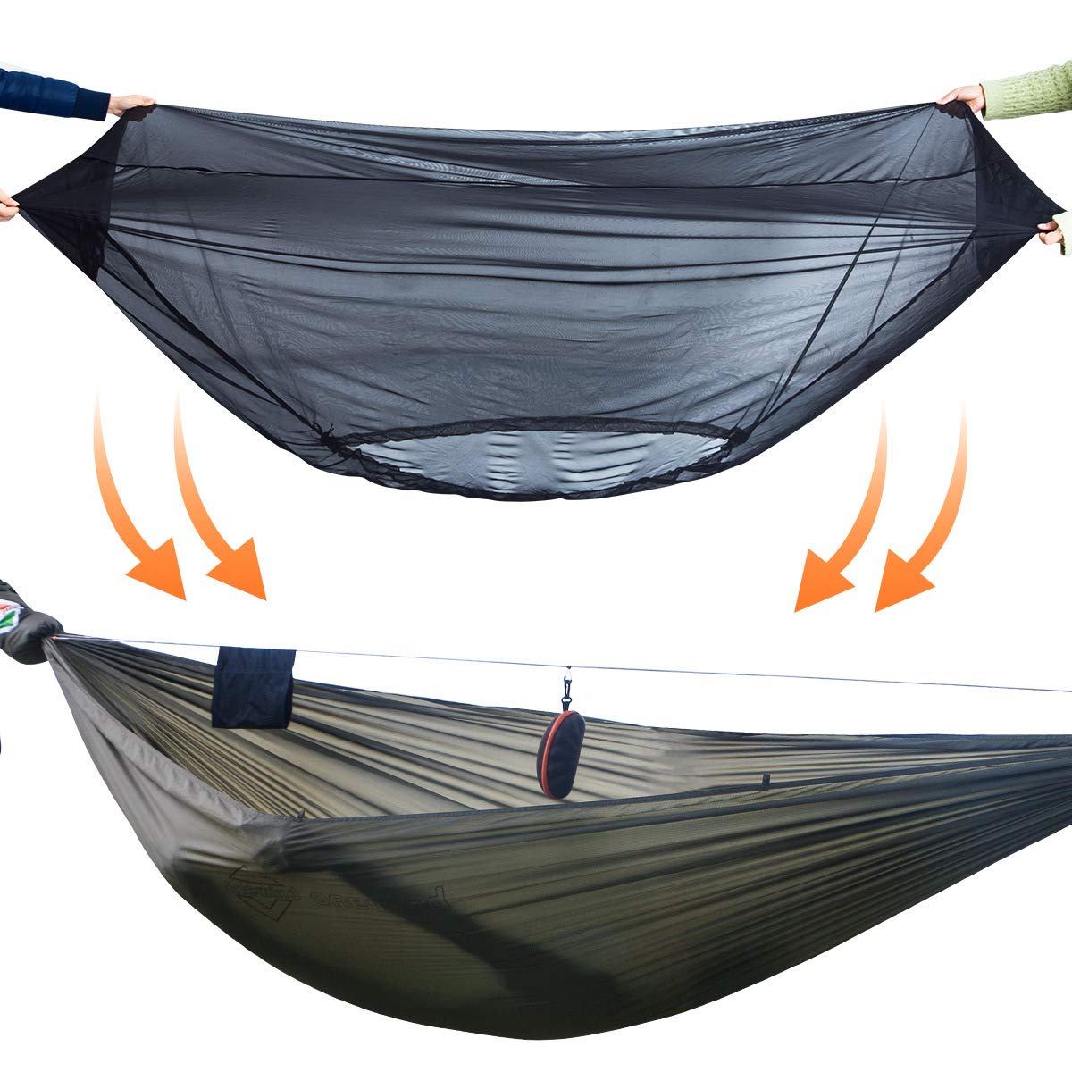 onewind Hammock Mosquito Single & Double Camping Hammocks Bugnet -360-Degree Protection Bottom Entry Security from Bugs, Mosquitoes, No See Ums, Spiders & Pesky Bugs -Lightweight Compact Easy Setup