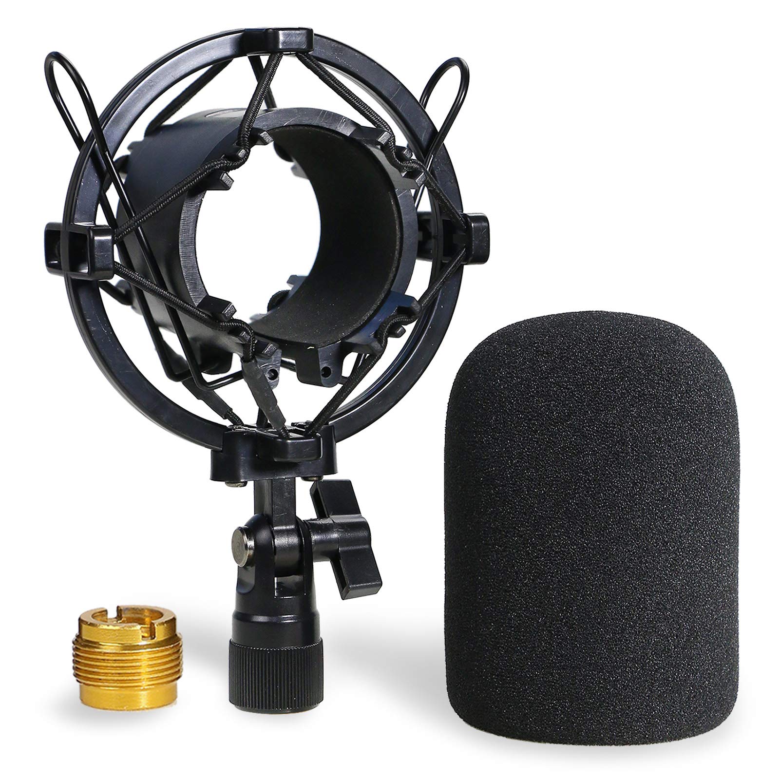 SUNMON AT2020 Shock Mount with Windscreen, Shock Mount Stand with Foam Pop Filter for Audio Technica AT2020 AT2035 AT4040 AT2020USB ATR2500x Condenser Micphone