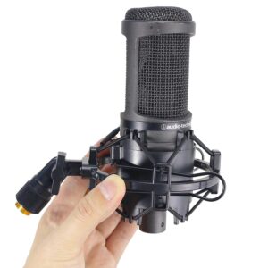 SUNMON AT2020 Shock Mount with Windscreen, Shock Mount Stand with Foam Pop Filter for Audio Technica AT2020 AT2035 AT4040 AT2020USB ATR2500x Condenser Micphone