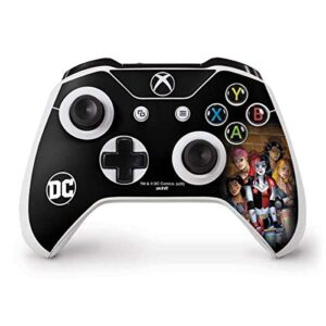 skinit decal gaming skin compatible with xbox one s controller - officially licensed warner bros harley quinn and crew design