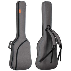 cahaya bass guitar bag gig bag backpack padded soft electric bass case 0.3in padding, grey cy0202