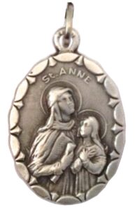 saint anne (mother of the most holy virgin mary) oval shape medal - 100% made in italy