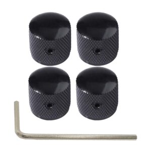 lgege metal volume tone dome knobs volume control knobs for electric guitar bass with inner hexagon spanner black, 4 pcs