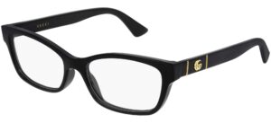 gucci gg 0635o 004 black plastic rectangle eyeglasses 53mm