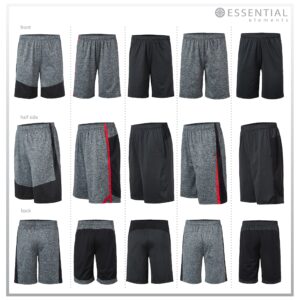 5 Pack: Men's Dry-Fit Sweat Resistant Active Athletic Performance Shorts