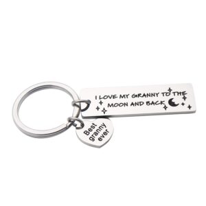 granny gift granny keychain i love my granny to the moon and back best granny ever gifts mothers day for grandma nana (keychain2)